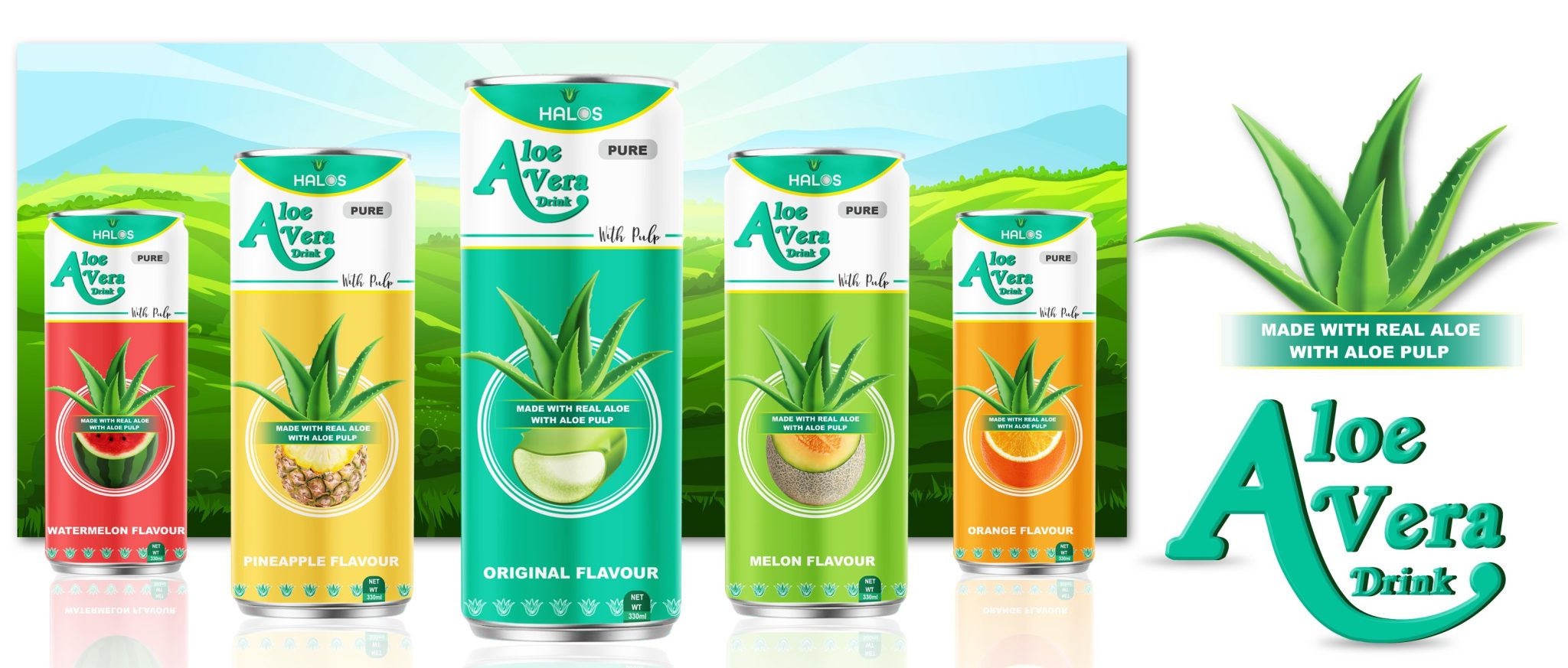 Aloe Vera Drink mix Orange juice Canned 330ml – Sen Beverage