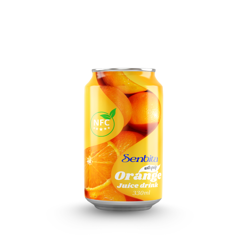 Orange Juice Drink 330ml Short Can Private Label - Sen Beverage