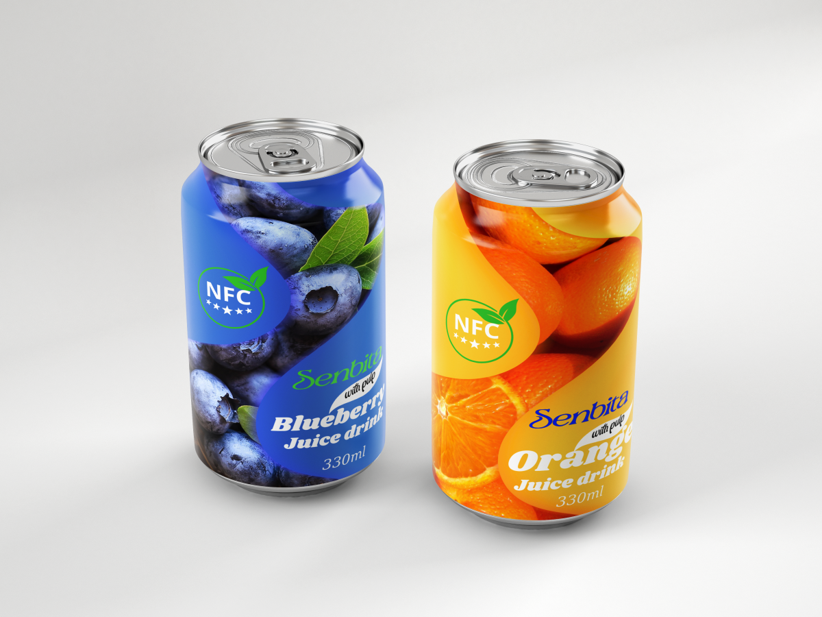 Orange Juice Drink 330ml Short Can Private Label - Sen Beverage