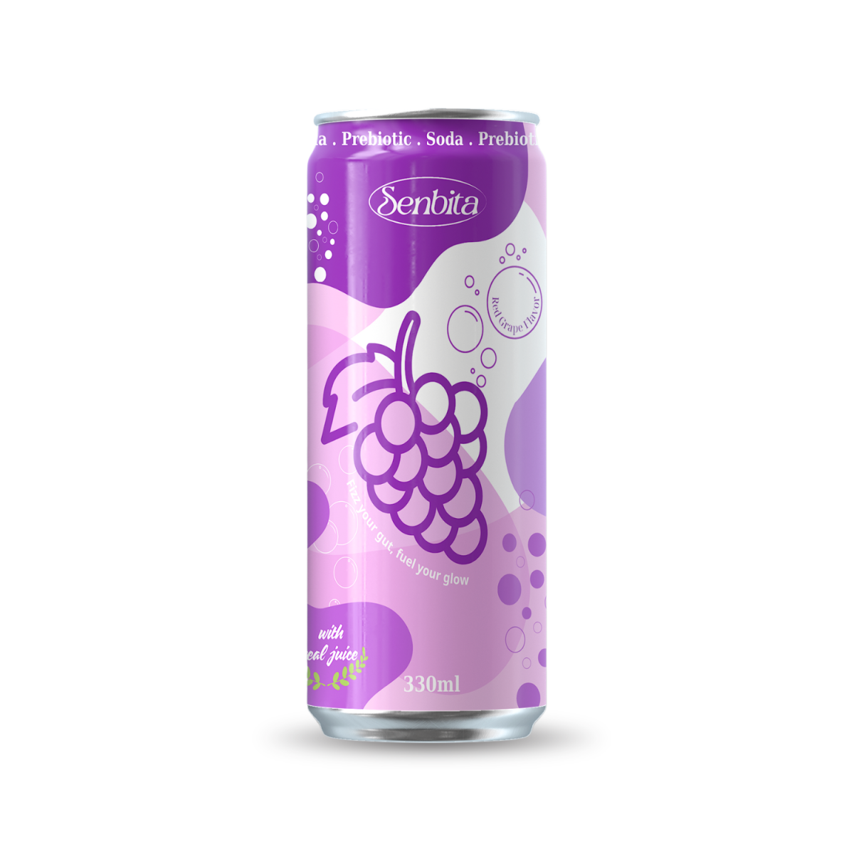 Prebiotic Soda Drink With Real Strawberry Juice 330ml Sleek Can - Sen ...