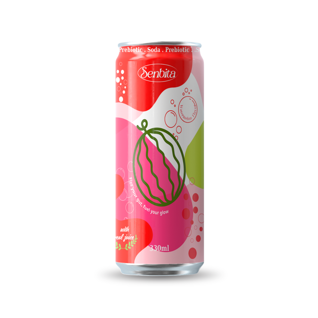 Prebiotic Soda Drink With Real Watermelon Juice 330ml Sleek Can - Sen ...
