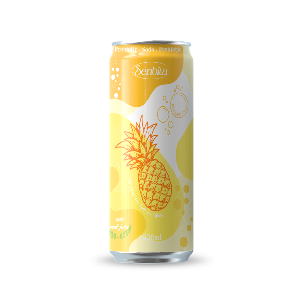 Prebiotic Soda Drink With Real Pineapple Juice 330ml Sleek Can - Sen ...