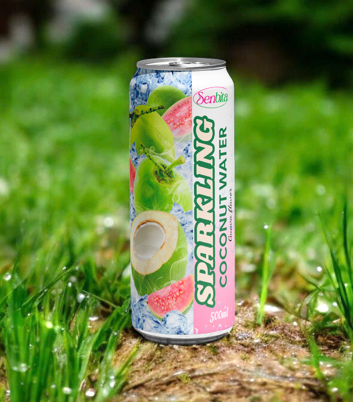 500ml Sparkling Pure Coconut water_ Guava flavor - Sen Beverage