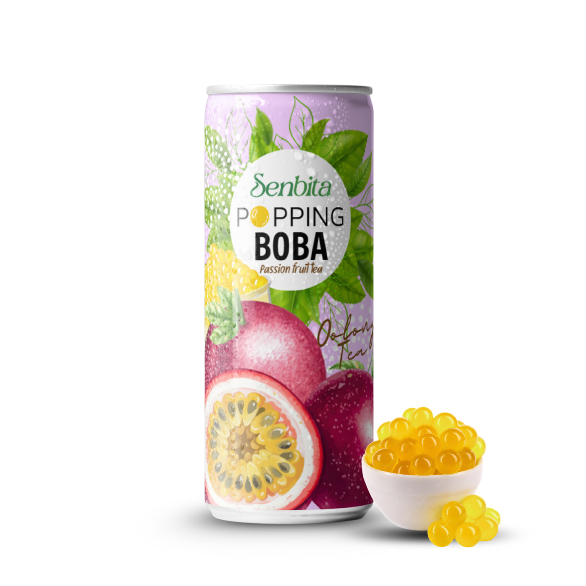 SENBITA Popping Boba Lime Tea Can 250ml - Sen Beverage